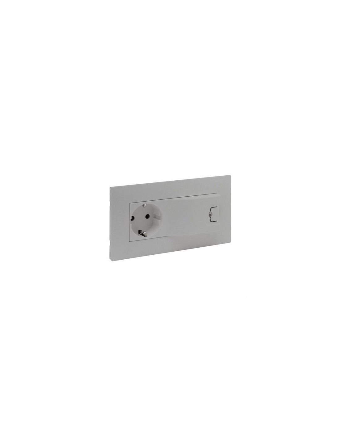 2P + T socket with USB A Niloé Step semi-recessed aluminum LEGRAND 864323
