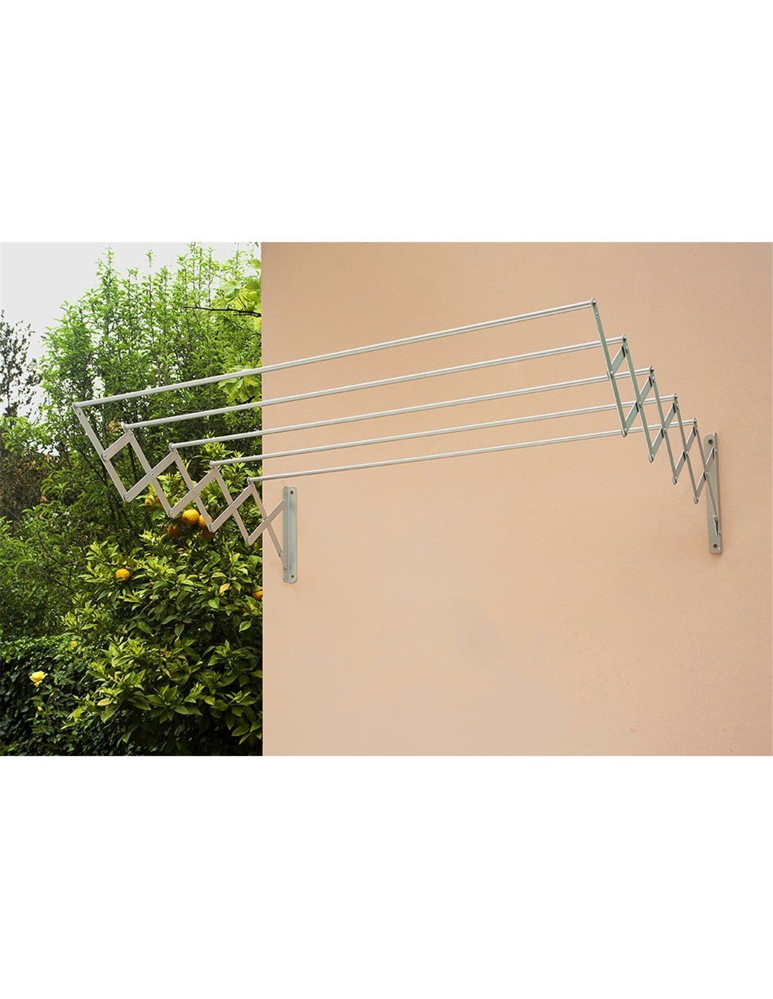 Corde à linge en acier époxy blanc 80cm