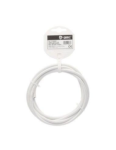 Câble textile 2.5M (2x0.75mm) Blanc