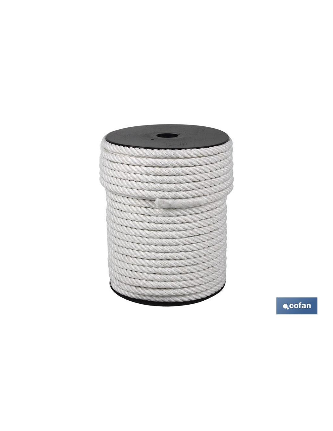 Enrouleur Corde Nylon Mat 4/C 18 Mm 100 Mts blanc