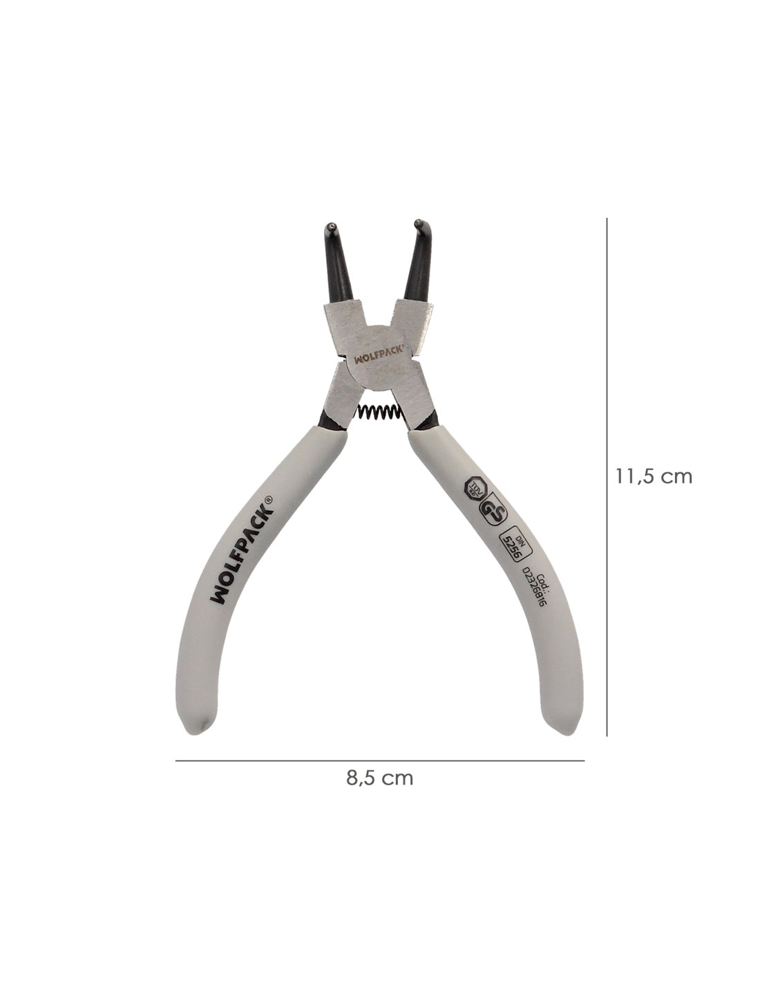 Alicate para arruela interna curva 125 mm. Aço Din 5254