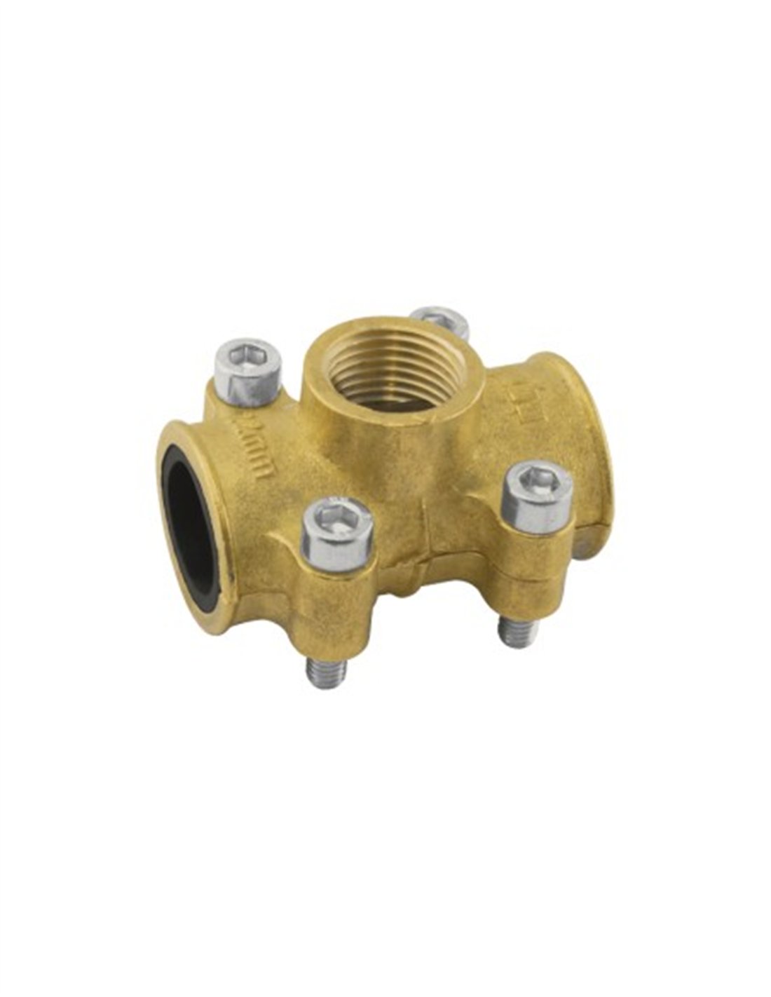 Brass repair for copper pipe with RB socket - 22mm - 1/2", GEBO