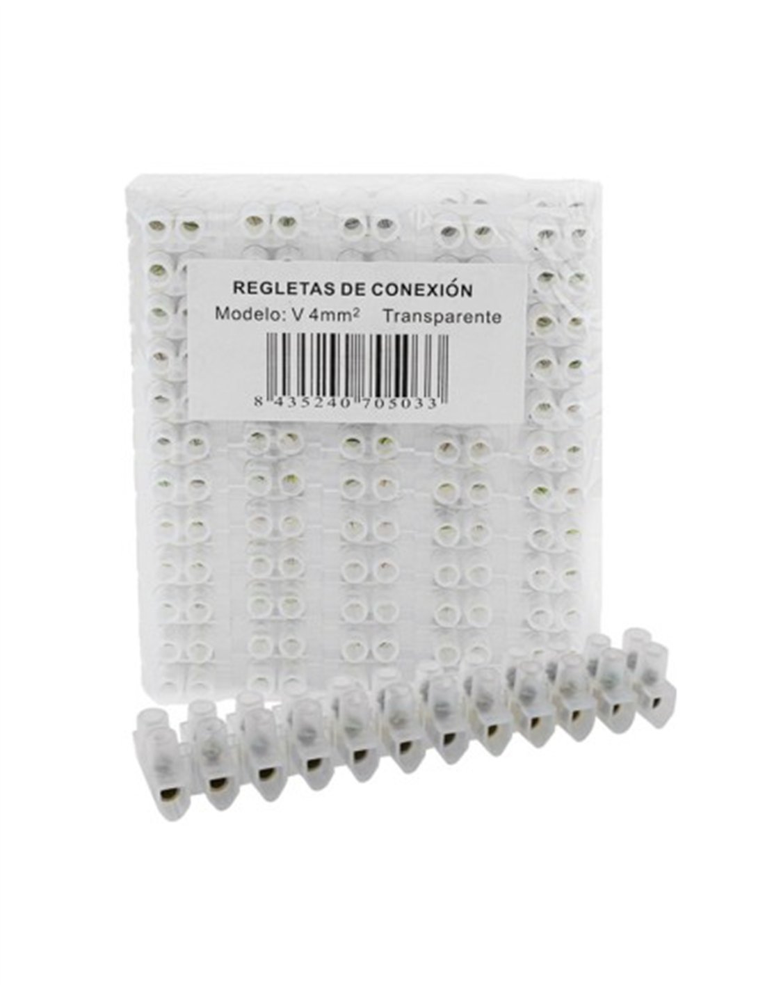 4mm Polyamide White Screw Terminal Block, Pack of 10