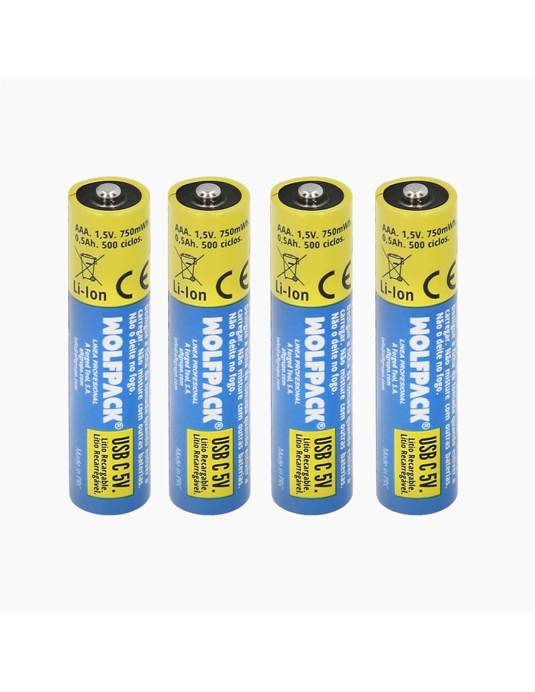 Pila Litio Recargable "AAA" 1,5V USB-C (4 Unidades)